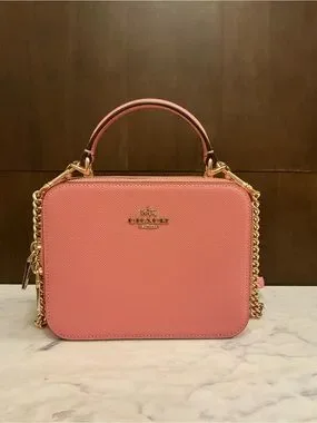 Coach | Bags | Coach Pink Leather Crossbody Bag Authentic Coach Bag ...